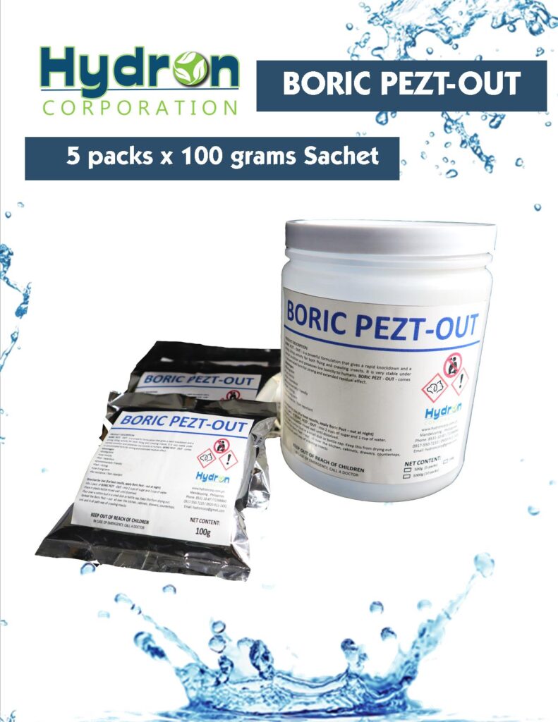 Boric Pezt-Out Natural Control Boric Acid Based – 5 packs x 100g Hydron ...